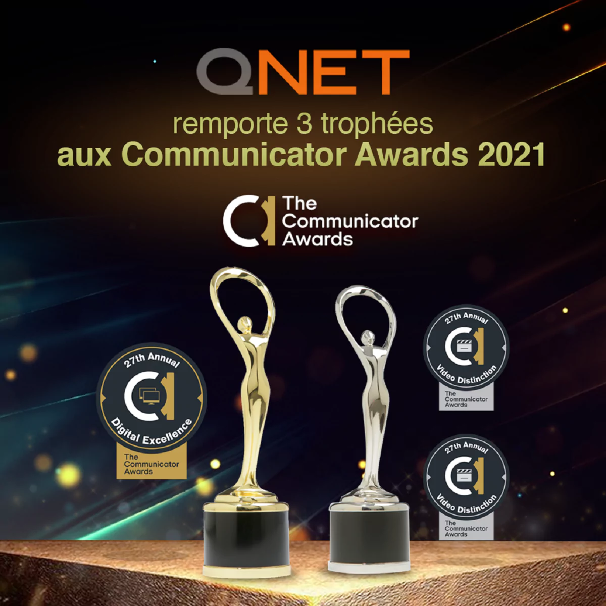 QNET gagne à la 27e cérémonie annuelle des Communicator Awards - QNET